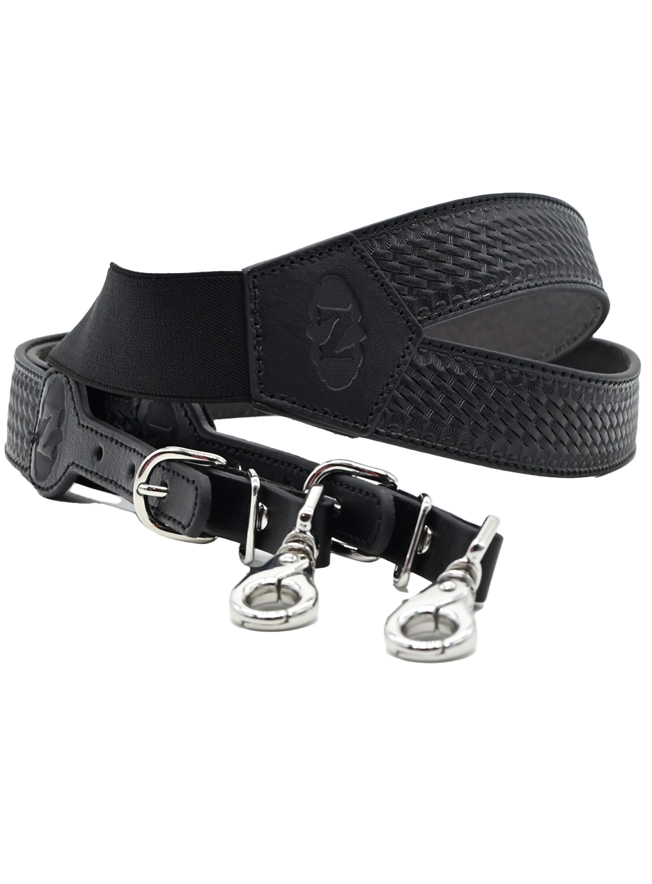Black Leather & Strech Suspenders – Circle B Western Wear